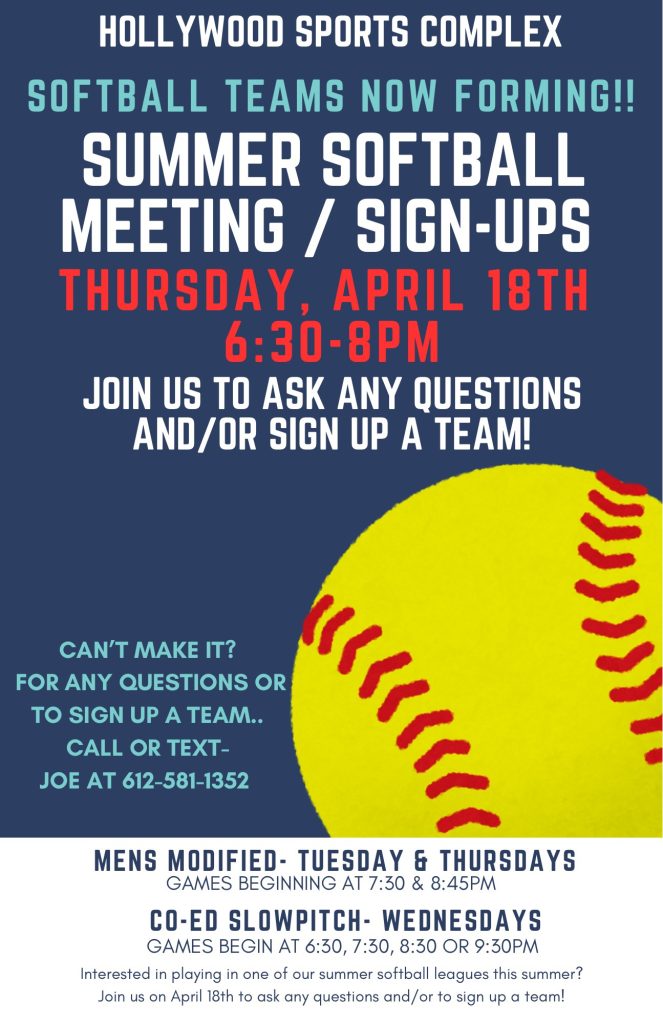 Summer Softball Meeting - Hollywood Sports Complex