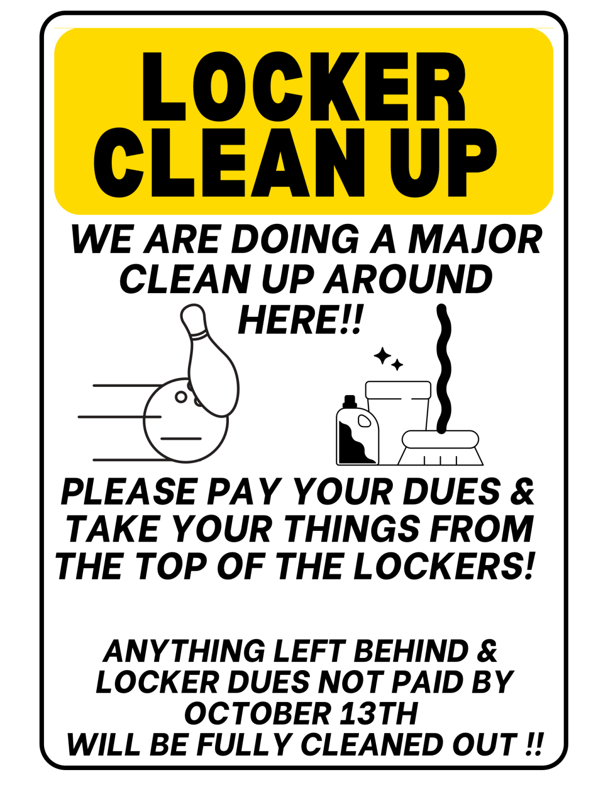 Locker Clean-Up Day! - Hollywood Sports Complex